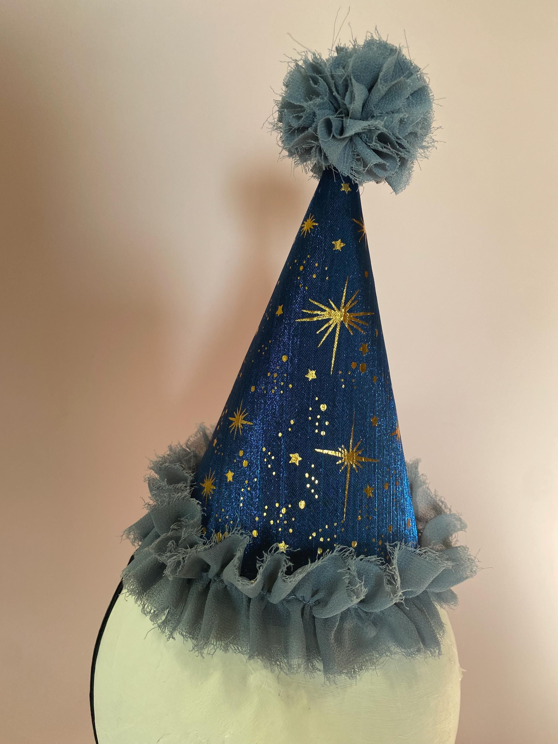 Handmade Gold Stars Wizard Party Hat, Birthday Hat, Birthday ...