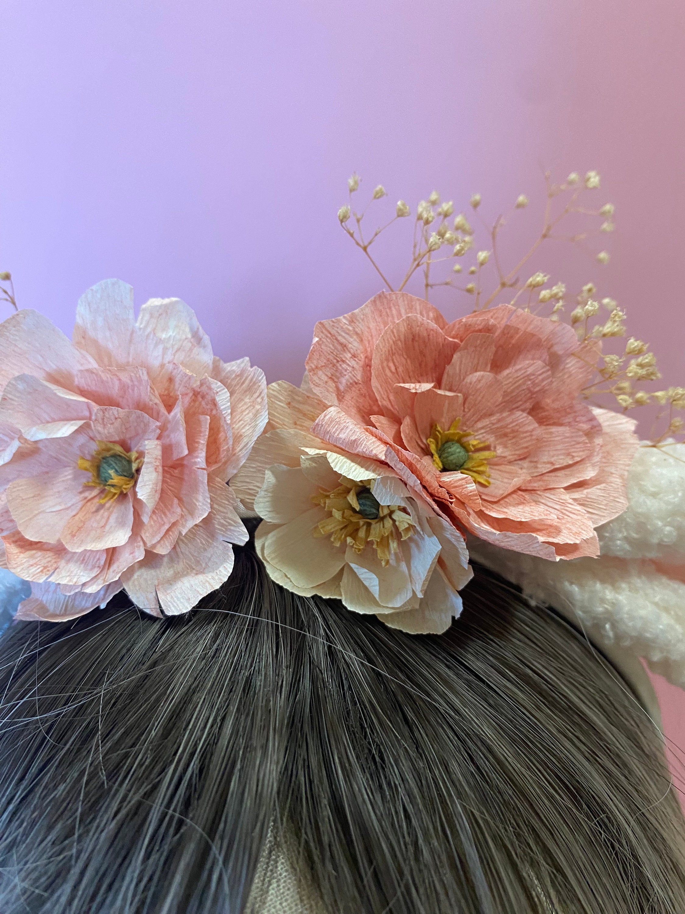Lamb Ear Headband: Crepe Paper Flowers, Cosplay Costume - Etsy