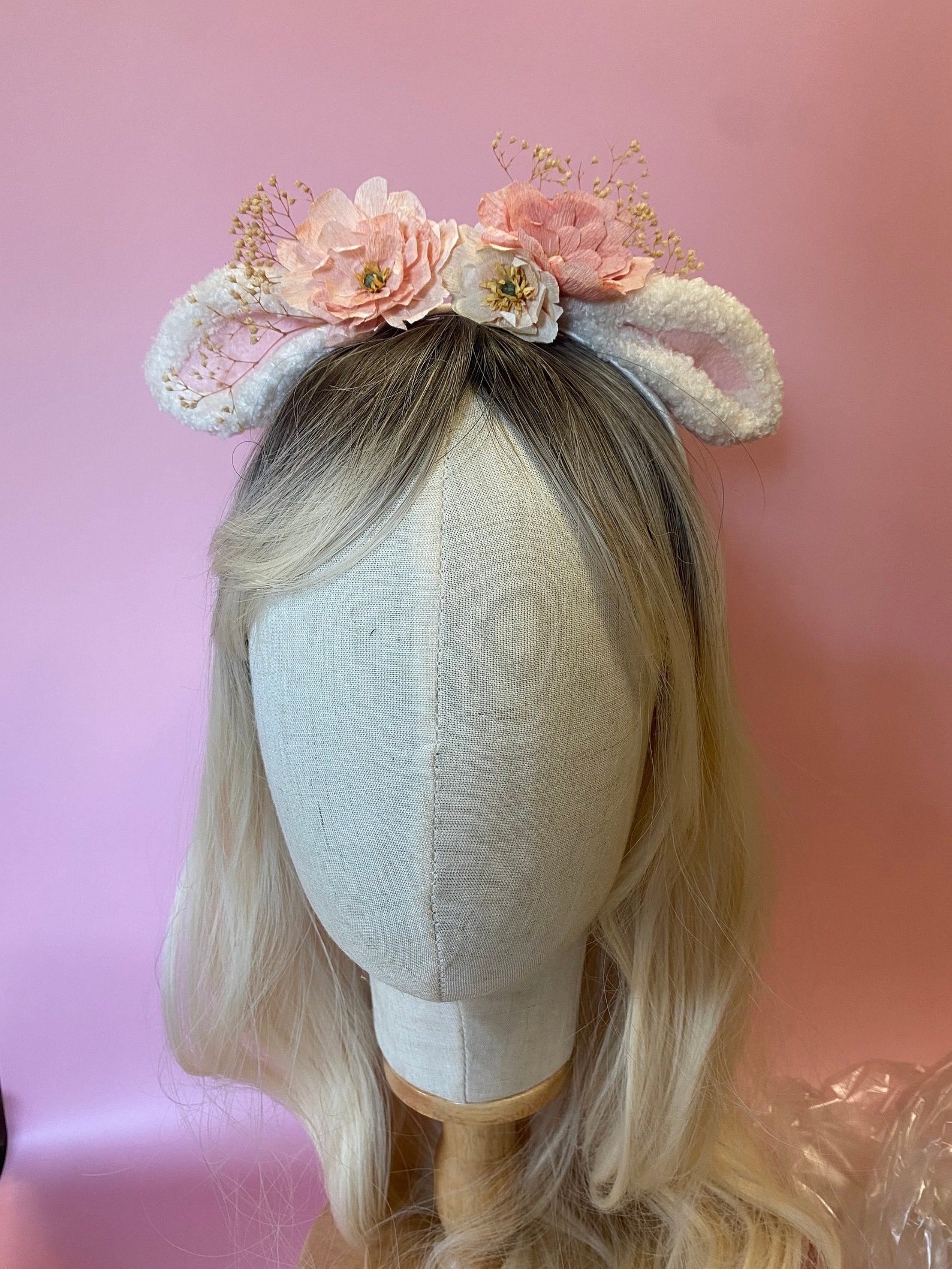 Lamb Ear Headband: Crepe Paper Flowers, Cosplay Costume - Etsy