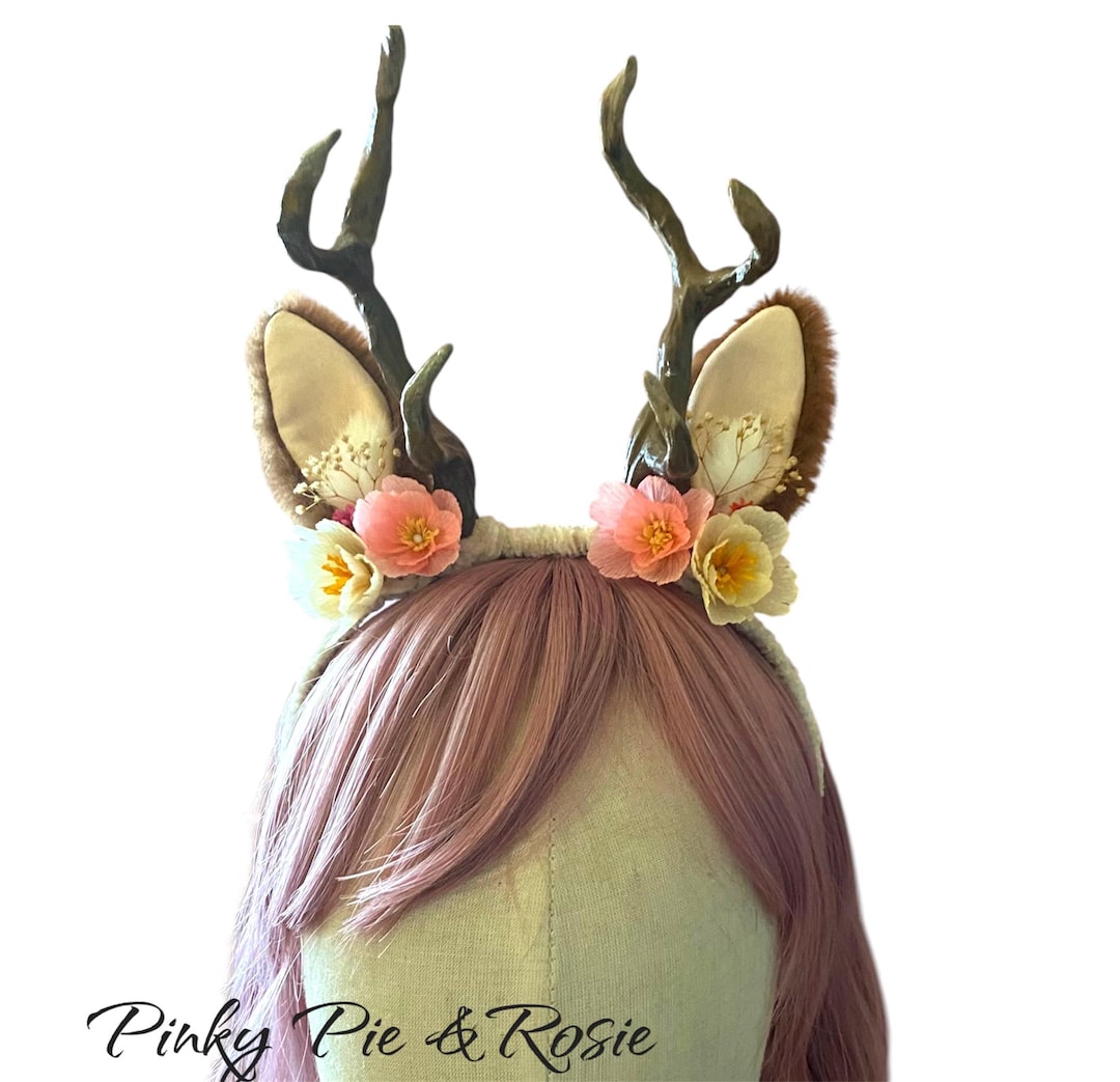 Deer Antler Headband With Handmade Paper Flowers , Hair Accessories ...