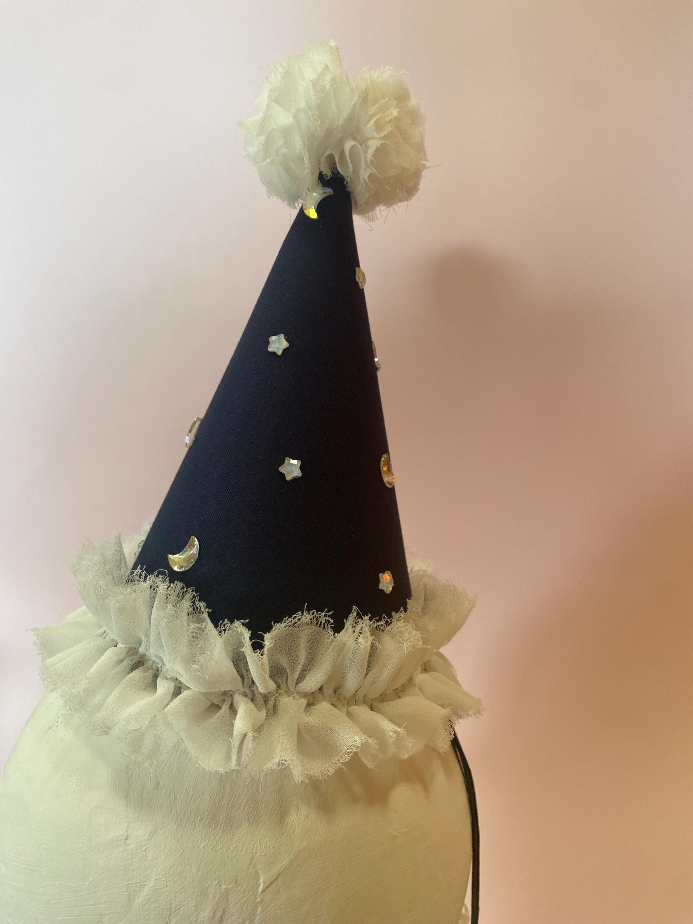 Handmade Navy Blue, Crystal Stars and Moons Wizard Party Hat, Birthday ...