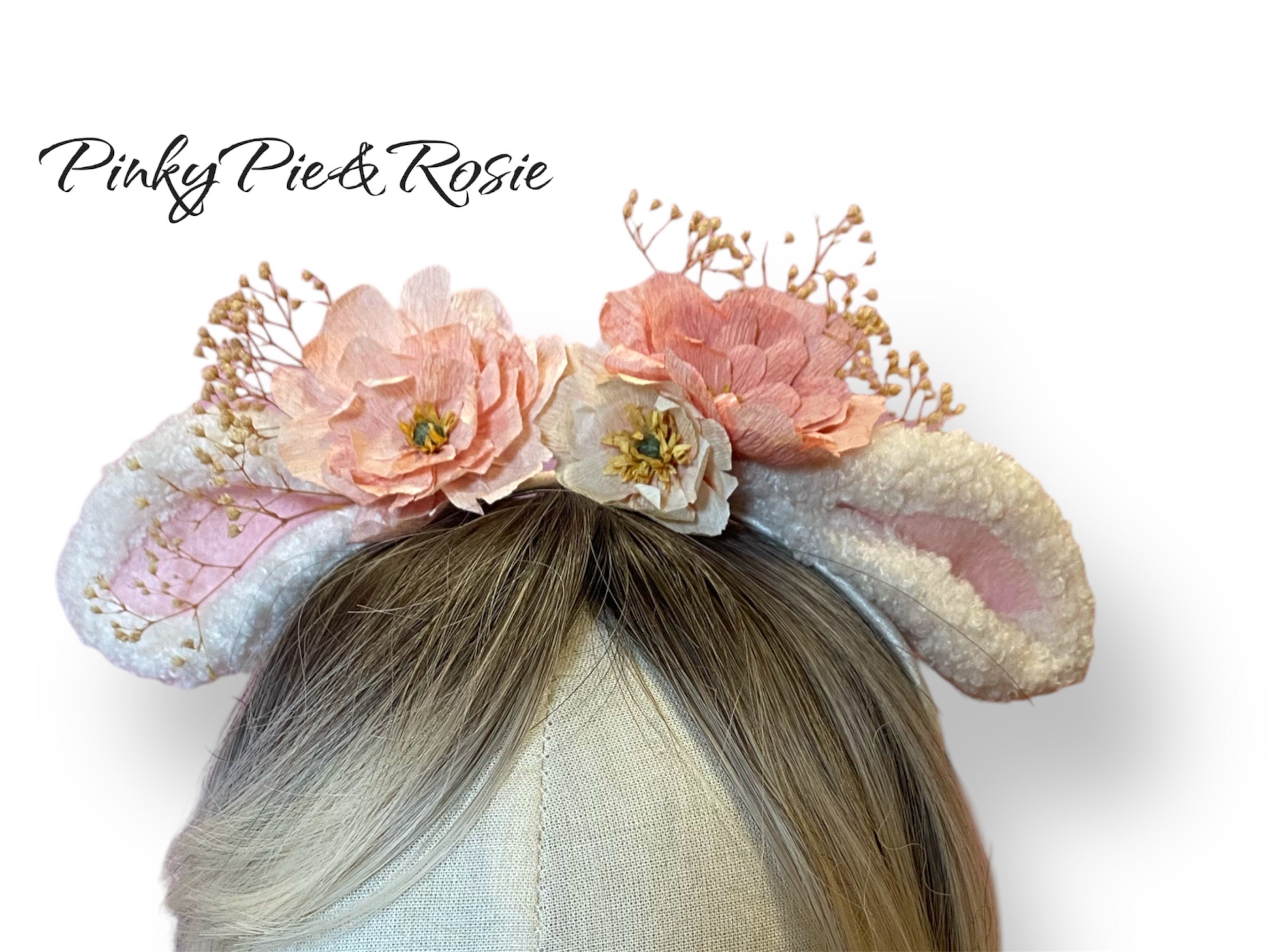 Lamb Ear Headband: Crepe Paper Flowers, Cosplay Costume - Etsy