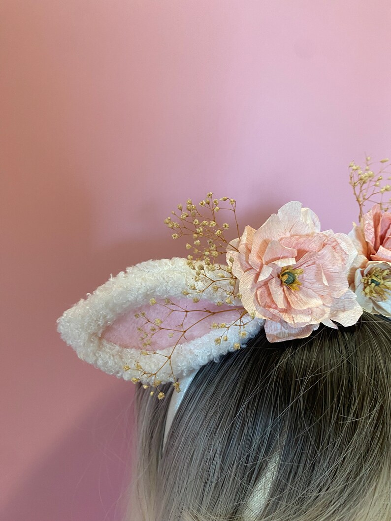 Lamb Ear Headband: Crepe Paper Flowers, Cosplay Costume - Etsy