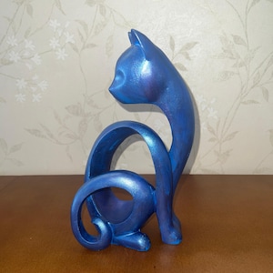 Abstract Cat Sculpture, Minimalist Cat Figurine, Geometric Cat Decor ...
