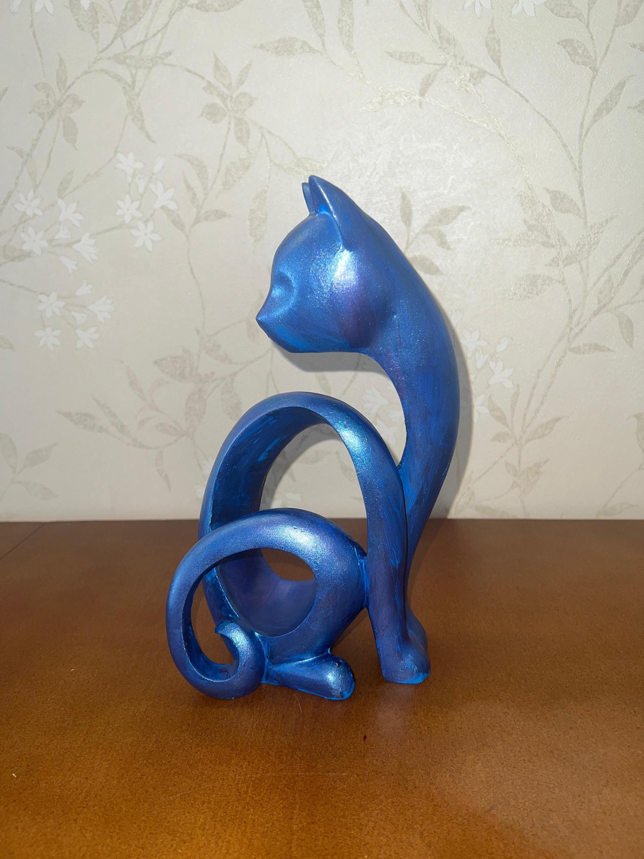 Abstract Cat Sculpture, Minimalist Cat Figurine, Geometric Cat Decor ...