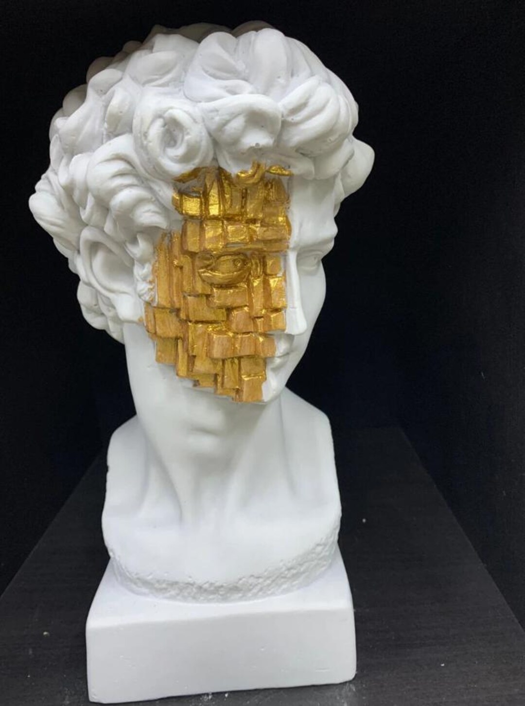 Geometric David Head Bust Sculpture, Contemporary Greek Bust Decor ...