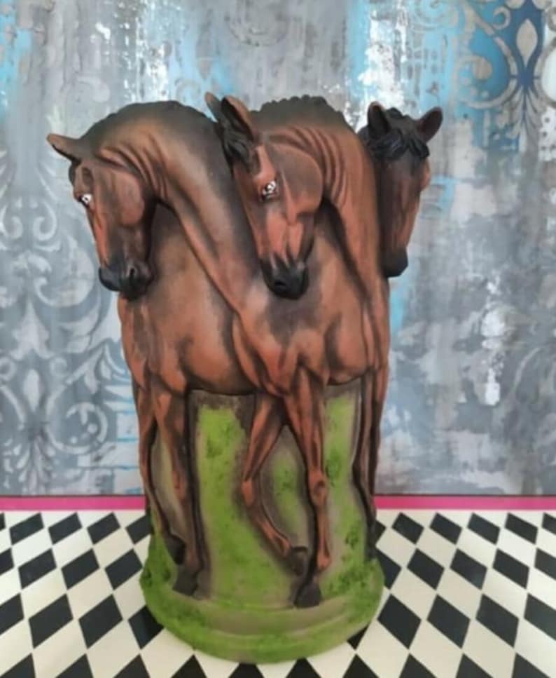 Horse Themed Vase, Gift for Horse Lovers, Decorative Vase With Horses ...