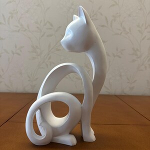 Abstract Cat Sculpture, Minimalist Cat Figurine, Geometric Cat Decor ...