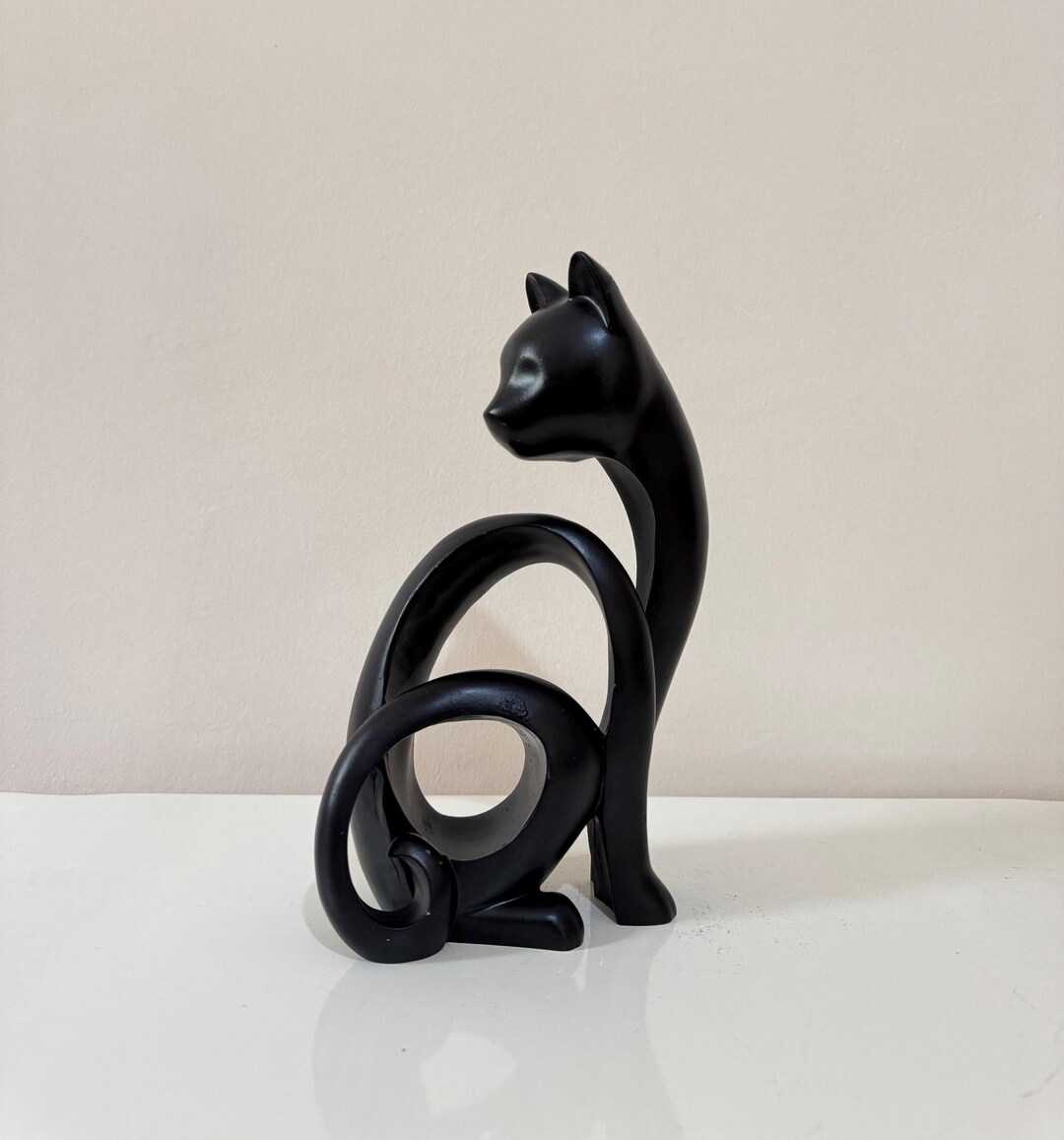 Abstract Cat Sculpture, Minimalist Cat Figurine, Geometric Cat Decor ...