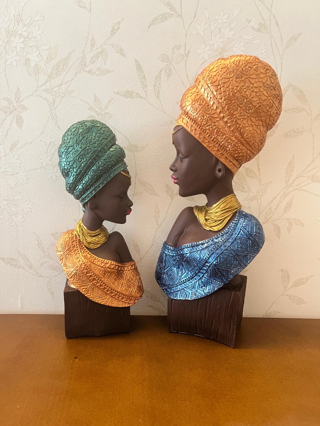African Woman Bust Sculpture, Traditional African Art Decor, African ...