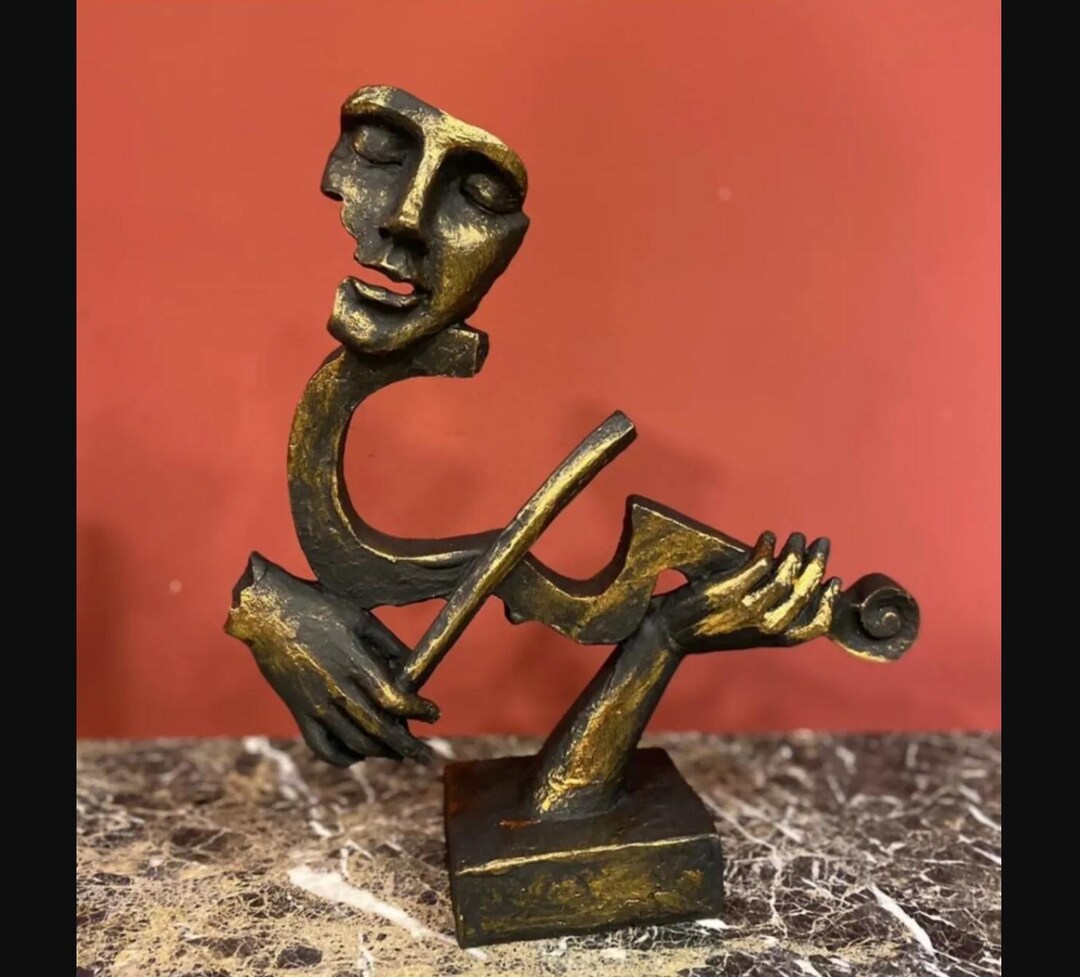 Violin Player Sculpture, Violin Player Figurine, Musician Figurine ...
