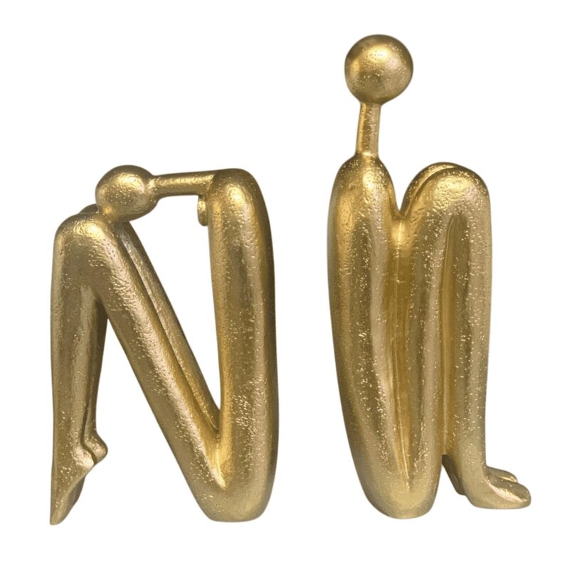 Abstract Bookends Set of 2, Modern Figurines for Shelf or Desk Decor ...