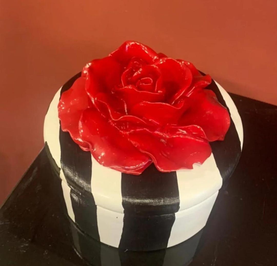 Rose Ceramic Box, Elegant Jewelry Box, Flower Jewelry Box, Ceramic Gift ...