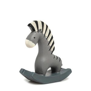 Minimalist Zebra Statue With Rocking Base, Polyester Cute Zebra Decor ...