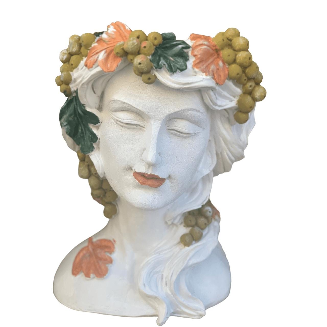 Female Bust Pot, Elegant Female Bust Planter, Romantic Floral Head Pot ...