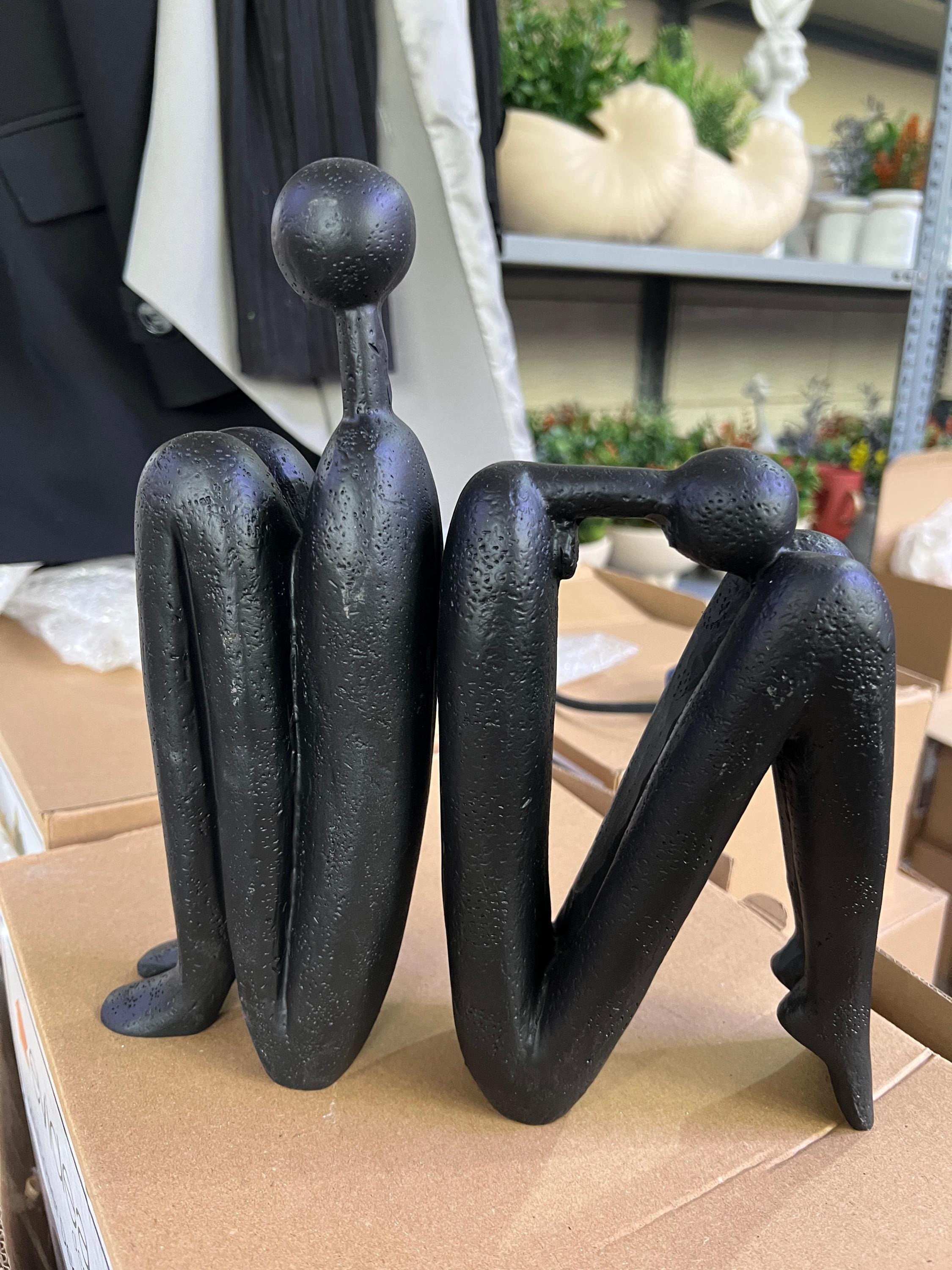 Abstract Bookends Set of 2, Modern Figurines for Shelf or Desk Decor ...
