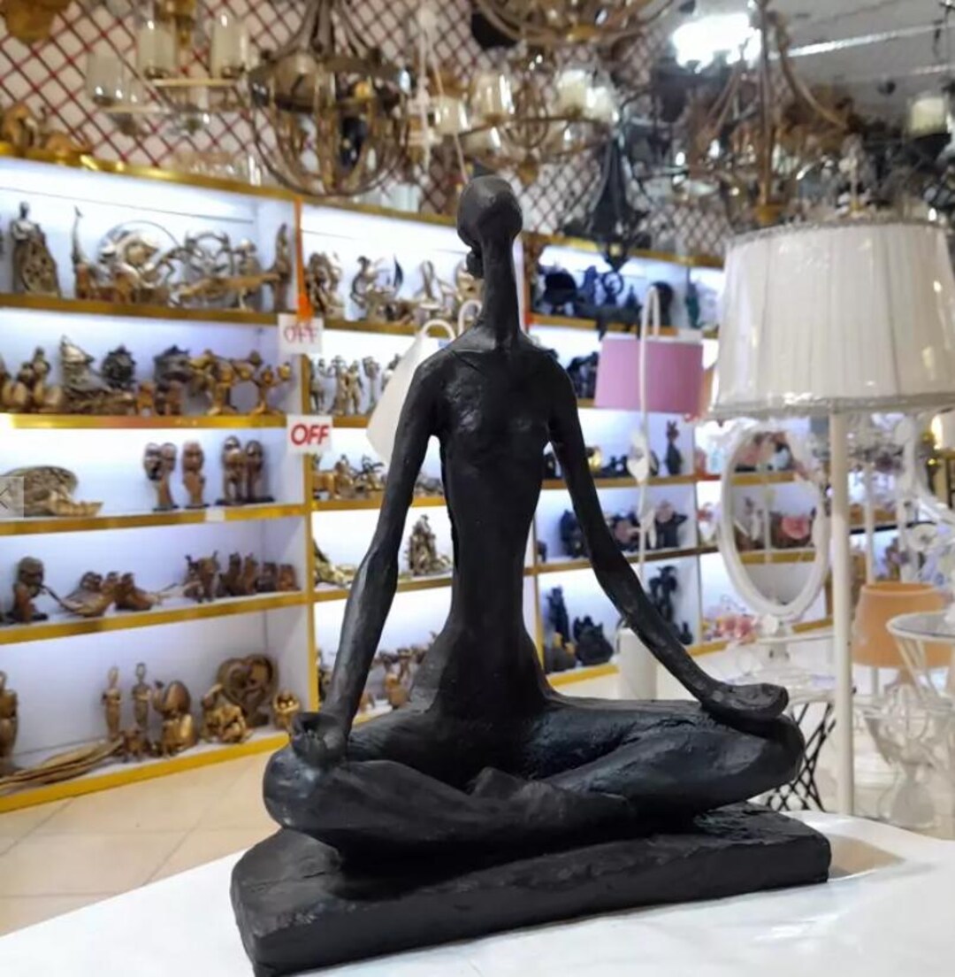 Modern Yoga Statue, Abstract Meditation Sculpture, Yoga Meditation ...