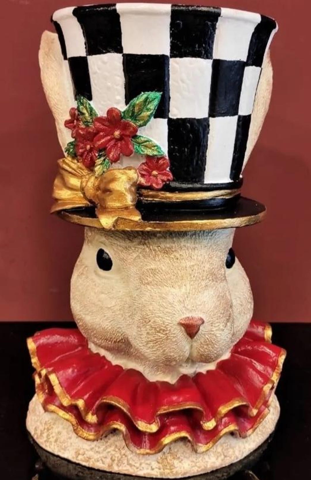 Mini and Large Rabbit Statue Vase, Bunny Teacup Figurine, Hand-painted ...