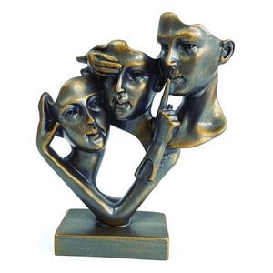 Three Faces Sculpture, Abstract Face Sculpture, Unique Table Decor ...