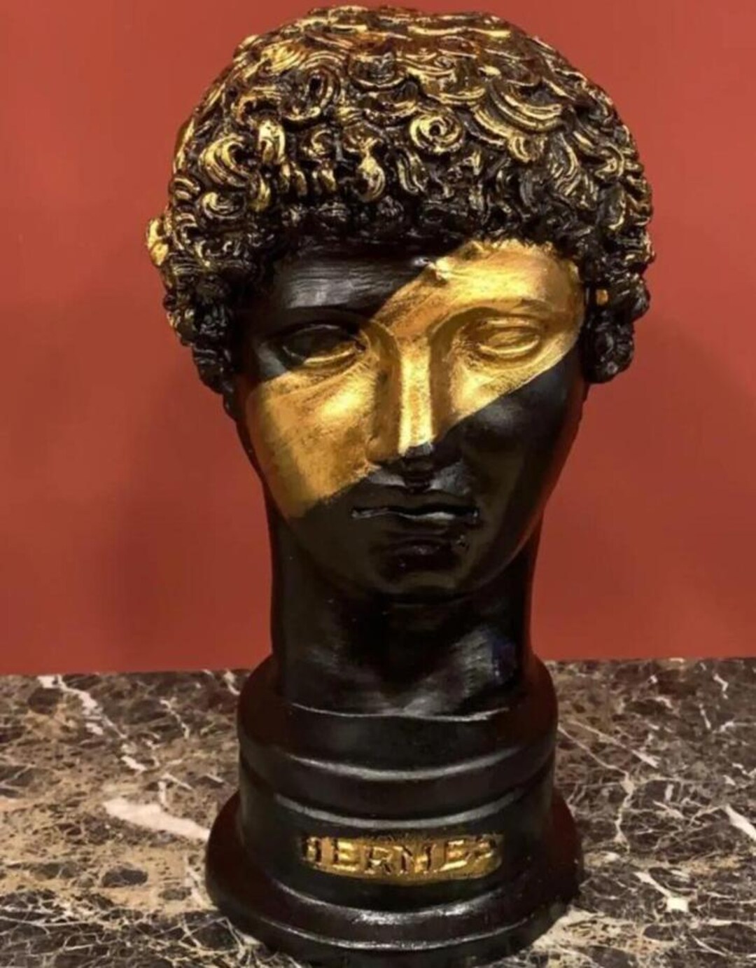 Hermes Abstract Face Statue, Greek Bust Sculpture, Contemporary Greek ...