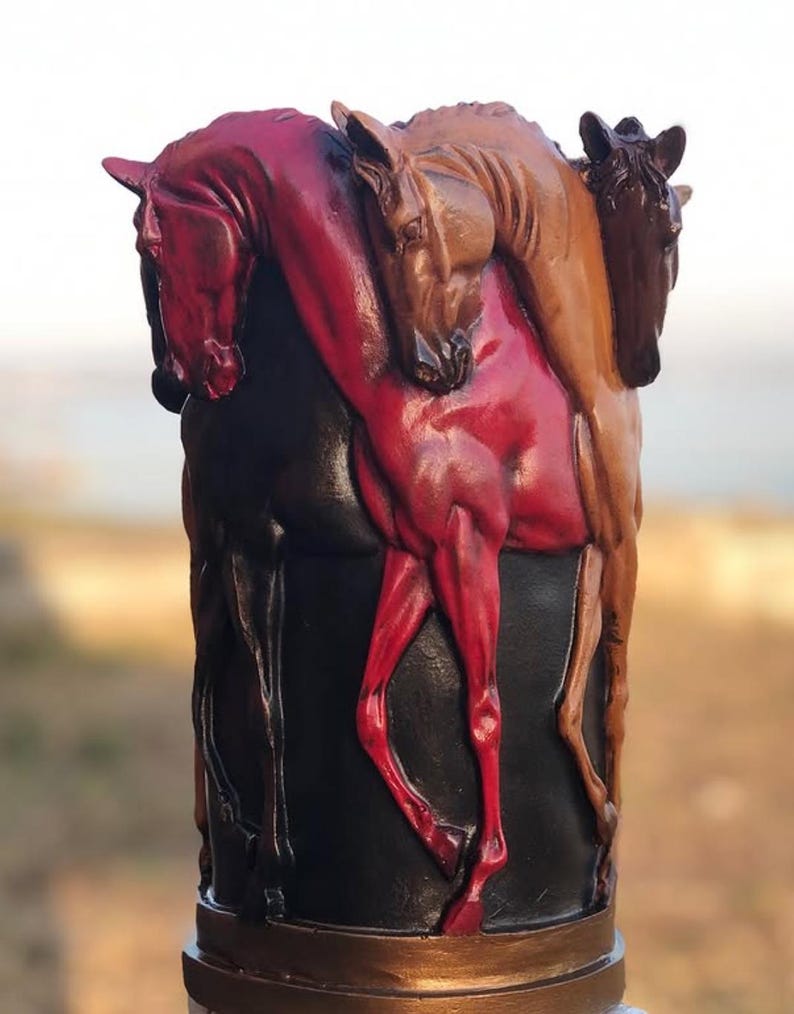 Horse Themed Vase, Gift for Horse Lovers, Decorative Vase With Horses ...