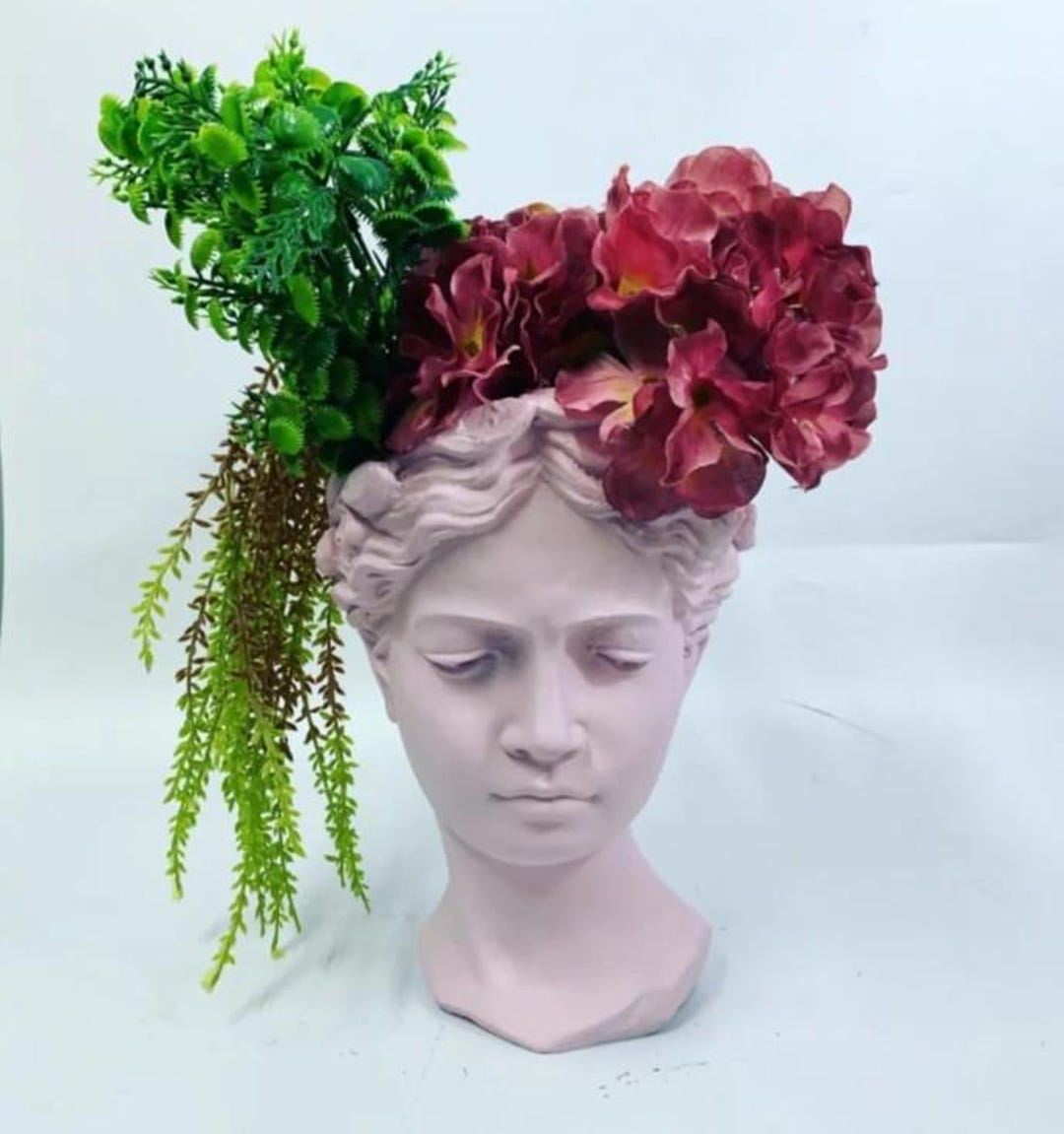 Elegant Face Planter Head Vase, Indoor Home Decor Accent, Helen Head ...