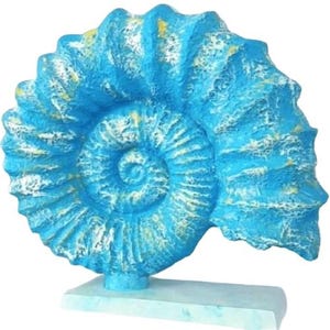 Seashell Sculpture, Fossil Shell Statue, Shell Art Decor, Oceanic Home ...