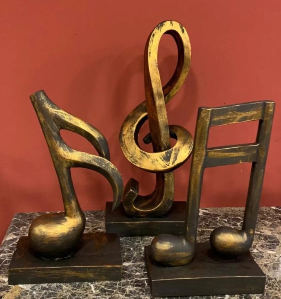 Set of 3 Musical Note Sculpture, Musical Symbols Trio Set, Abstract ...