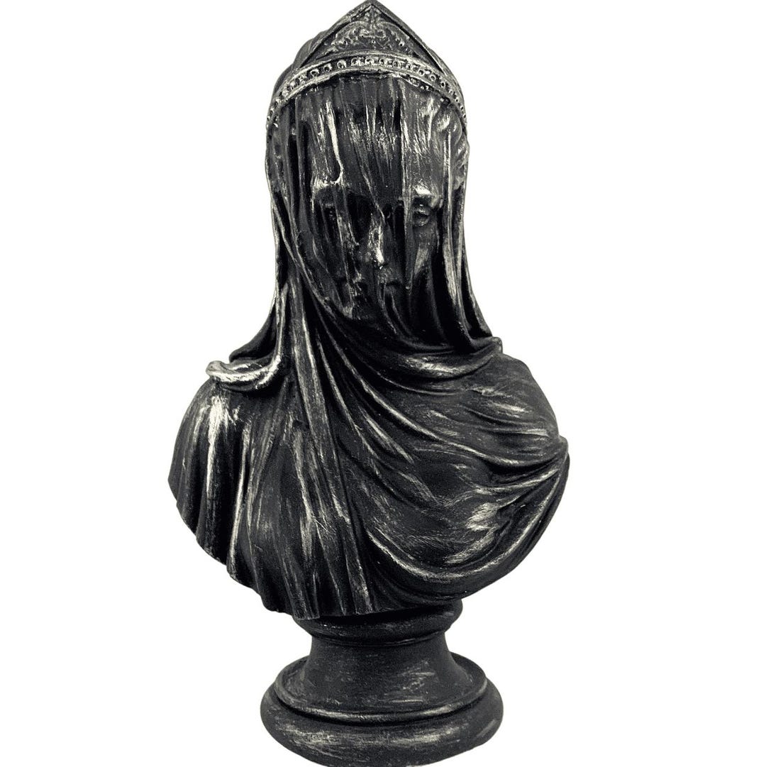 Veiled Lady Bust Sculpture, Veiled Lady Sculpture, Veiled Woman Bust ...
