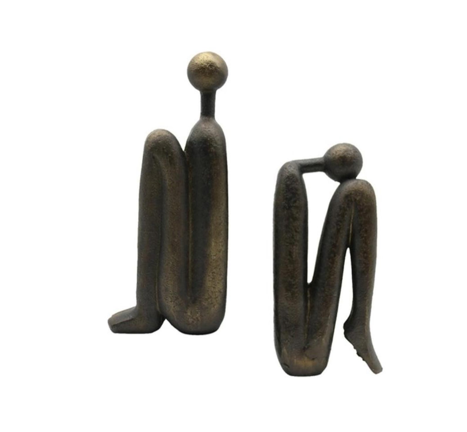 Abstract Bookends Set of 2, Modern Figurines for Shelf or Desk Decor ...