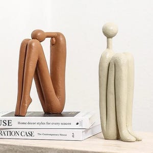 Abstract Bookends Set of 2, Modern Figurines for Shelf or Desk Decor ...