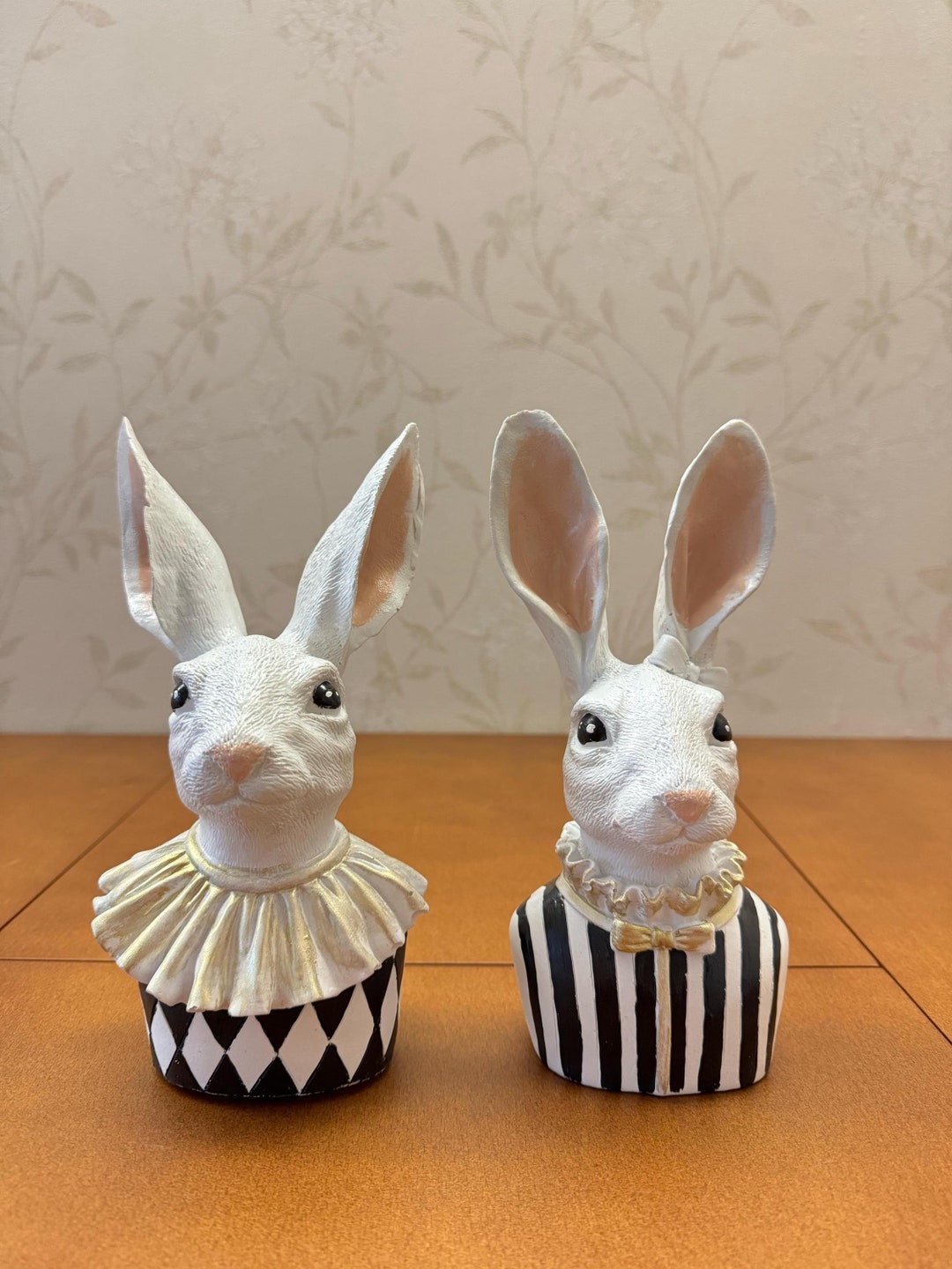 Bunny Bust Figurines, Bunny Bust Decor, Rabbit Figurines Set, Bunny Art ...