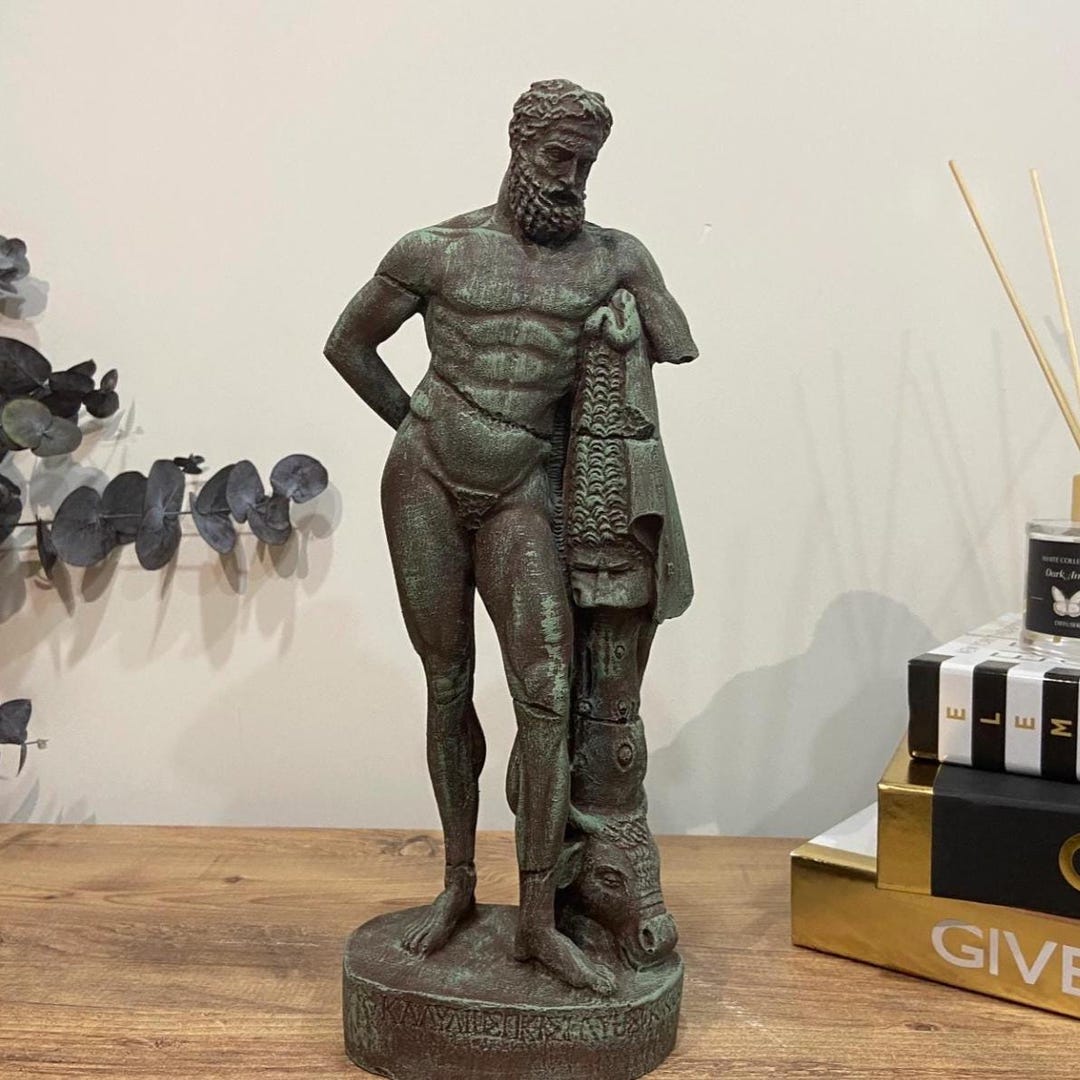 Handmade Hercules Statue: Greek Mythology Figurine, Polyester Sculpture ...