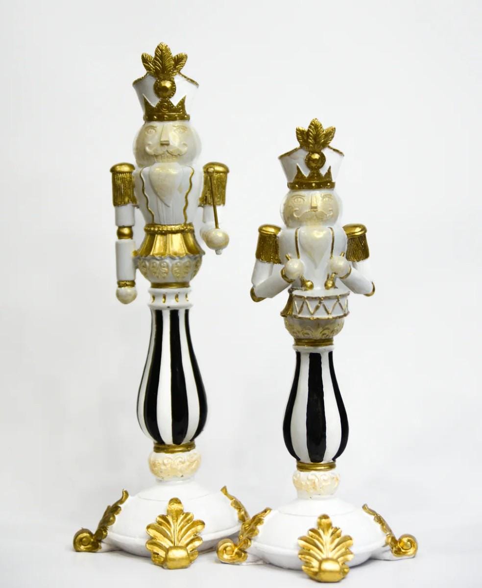 Christmas Nutcracker Candle Holders Set of 2, Hand-painted Festive ...