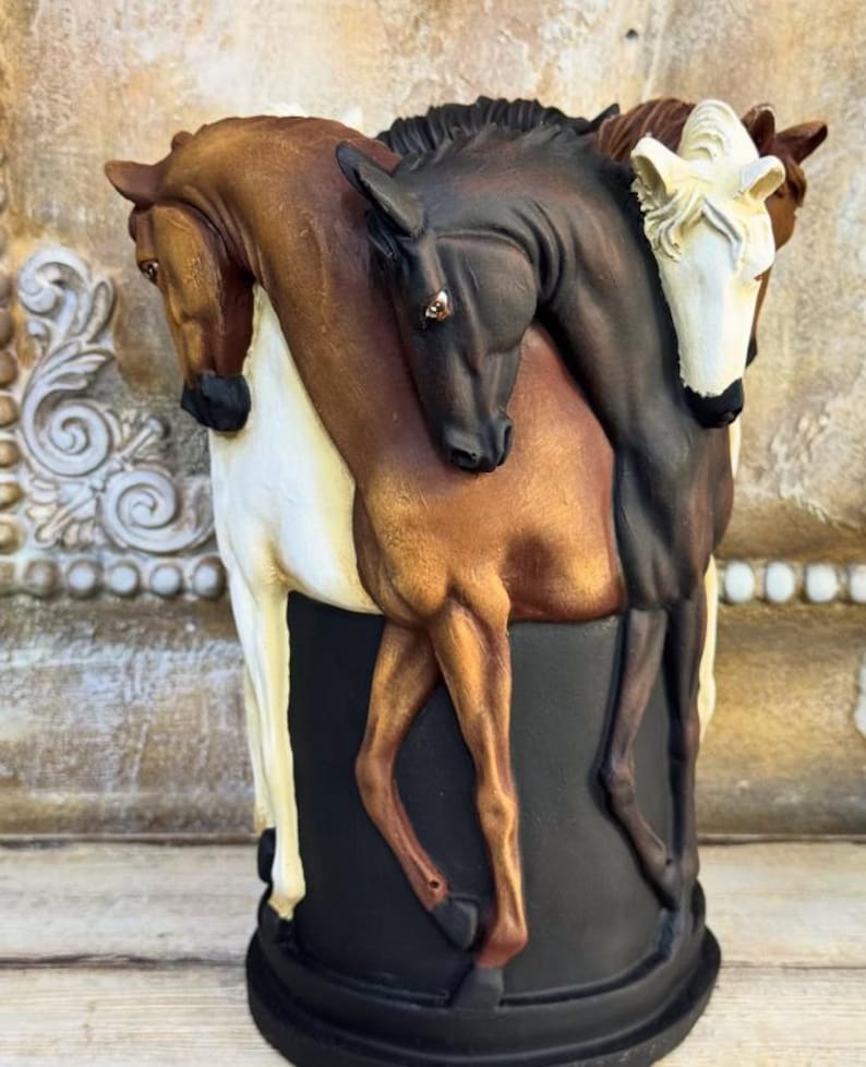 Horse Themed Vase, Gift for Horse Lovers, Decorative Vase With Horses ...