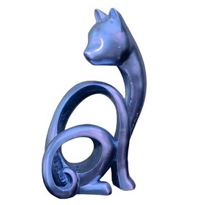 Abstract Cat Sculpture, Minimalist Cat Figurine, Geometric Cat Decor ...