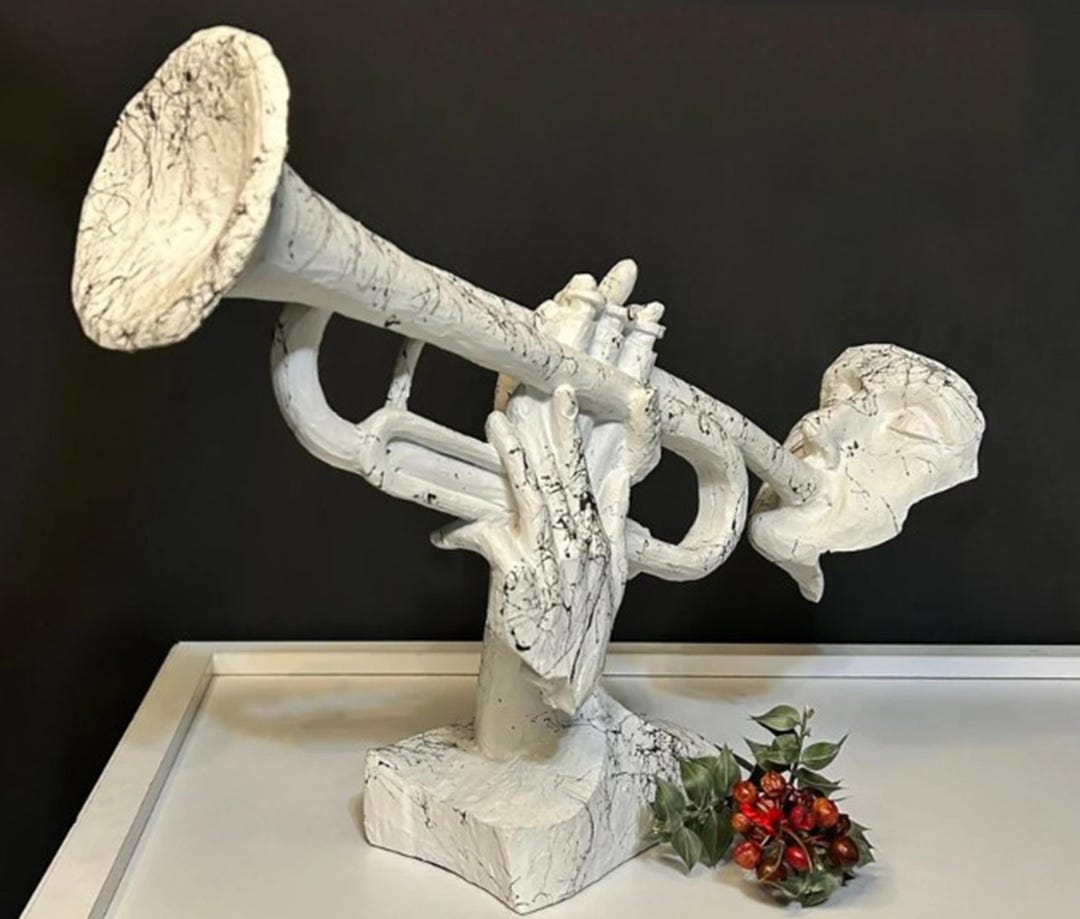 Unique Trumpet Player Statue for Home Decor, Handcrafted Jazz Music ...