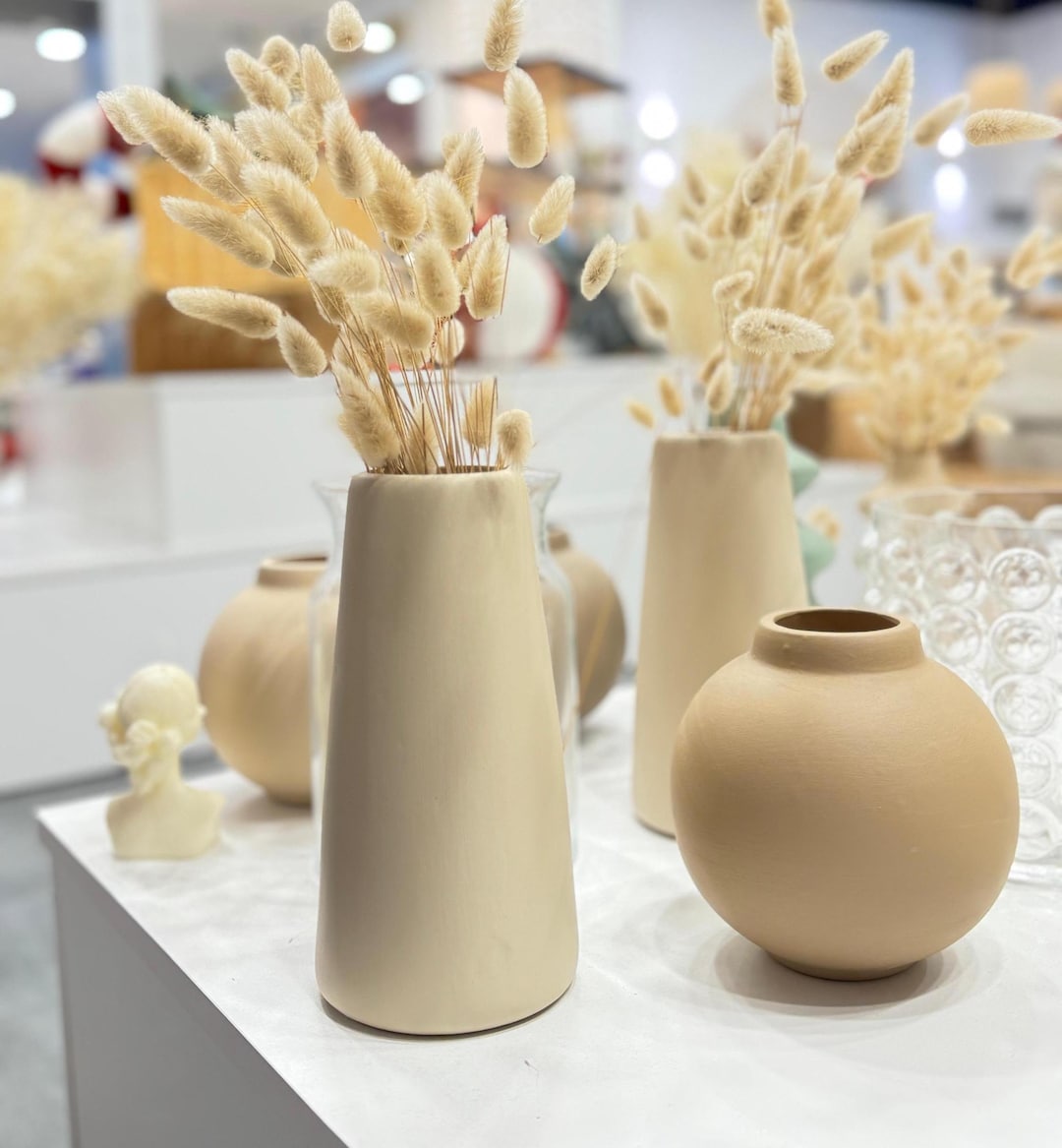 Ceramic Cylinder and Conical Vases, Handmade Cylinder Vase, Handmade ...