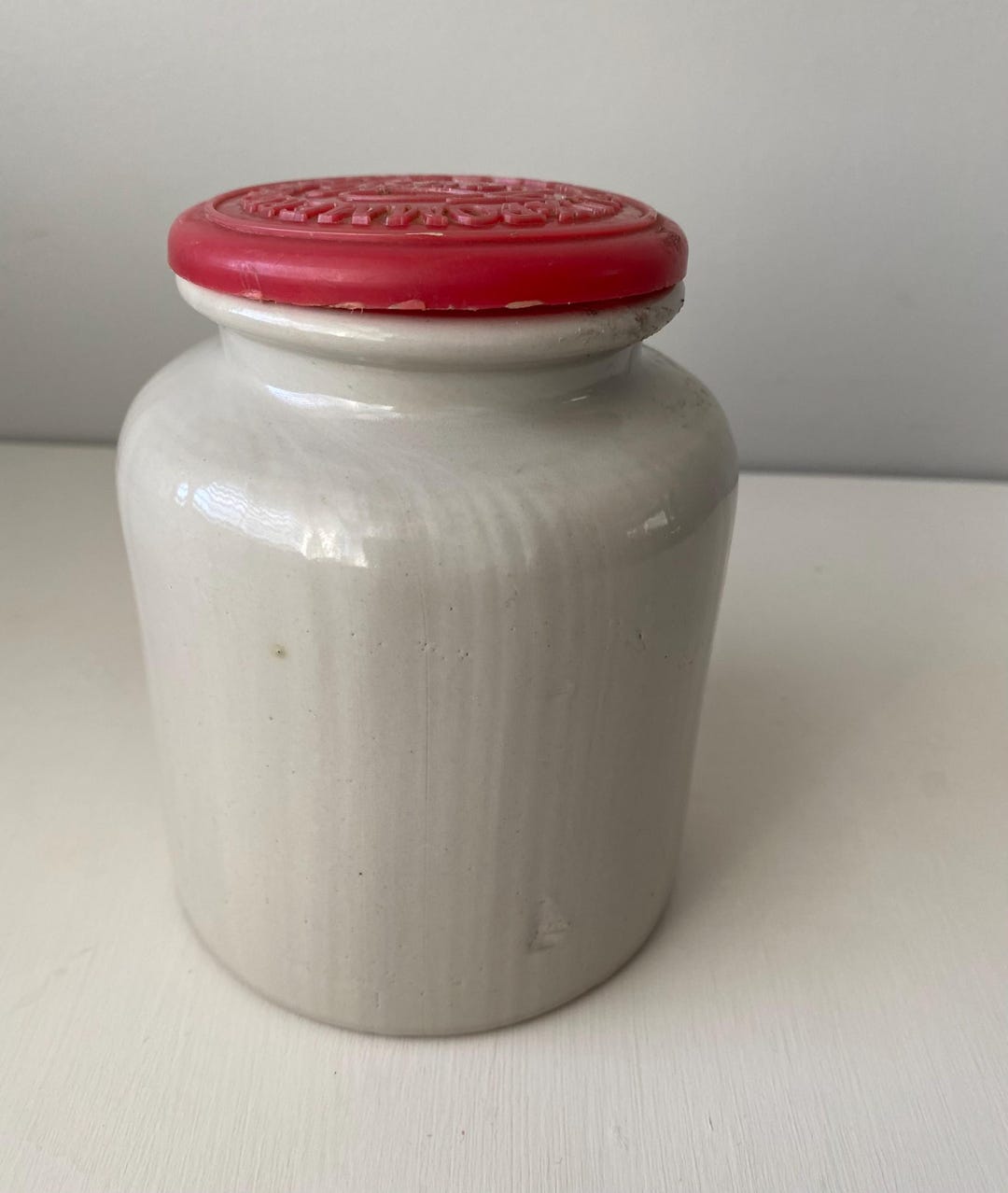 Vintage 1940 LAB Lagny Mustard Jar Stoneware Ironstone Unique ...