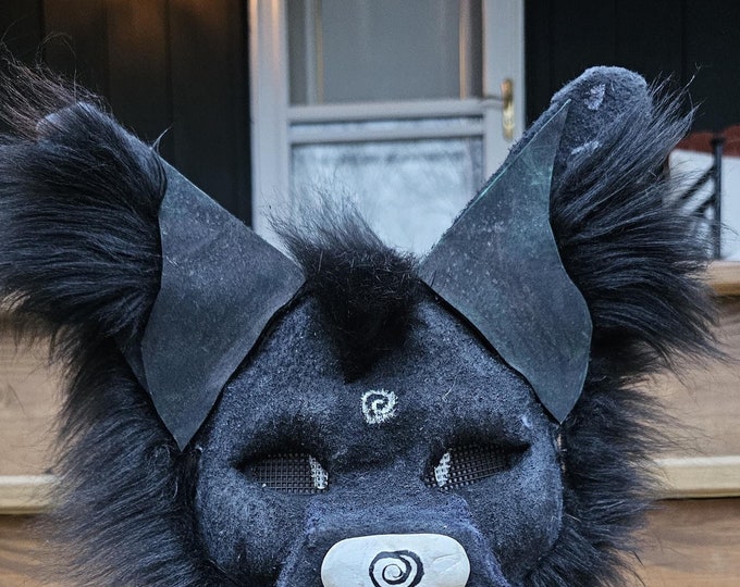 Black Wolf Therian Mask - Etsy