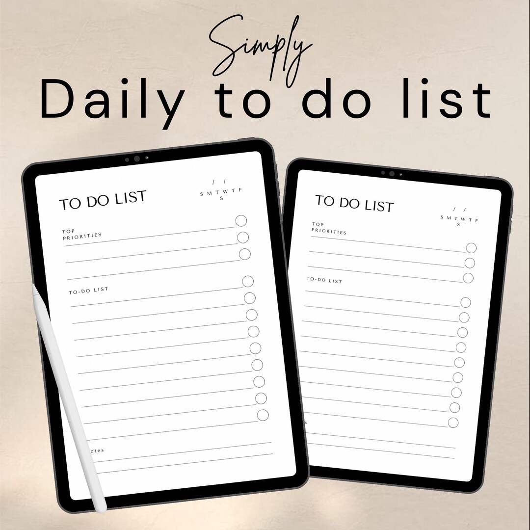 Digital to Do List Template, Goodnotes, Clean Design, to Do List Page ...