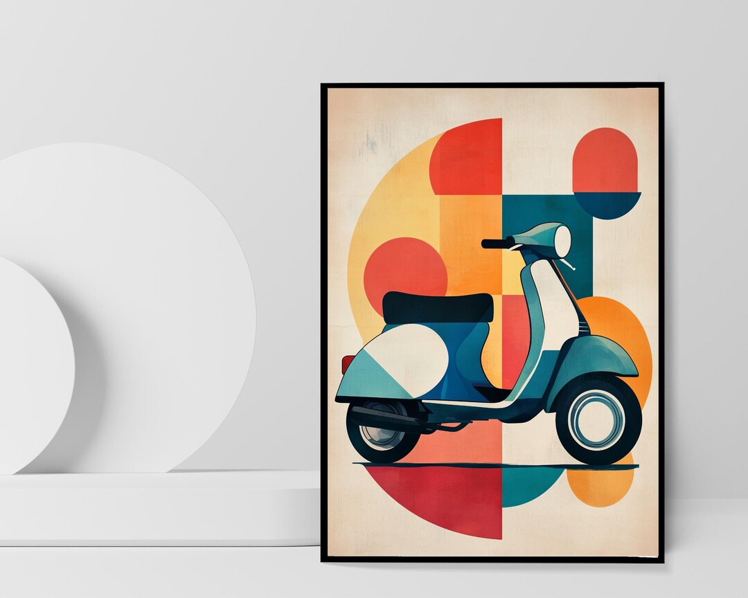 Premium Vespa Poster, Retro Wall Art, Vespa Scooter Print, Vintage Wall ...