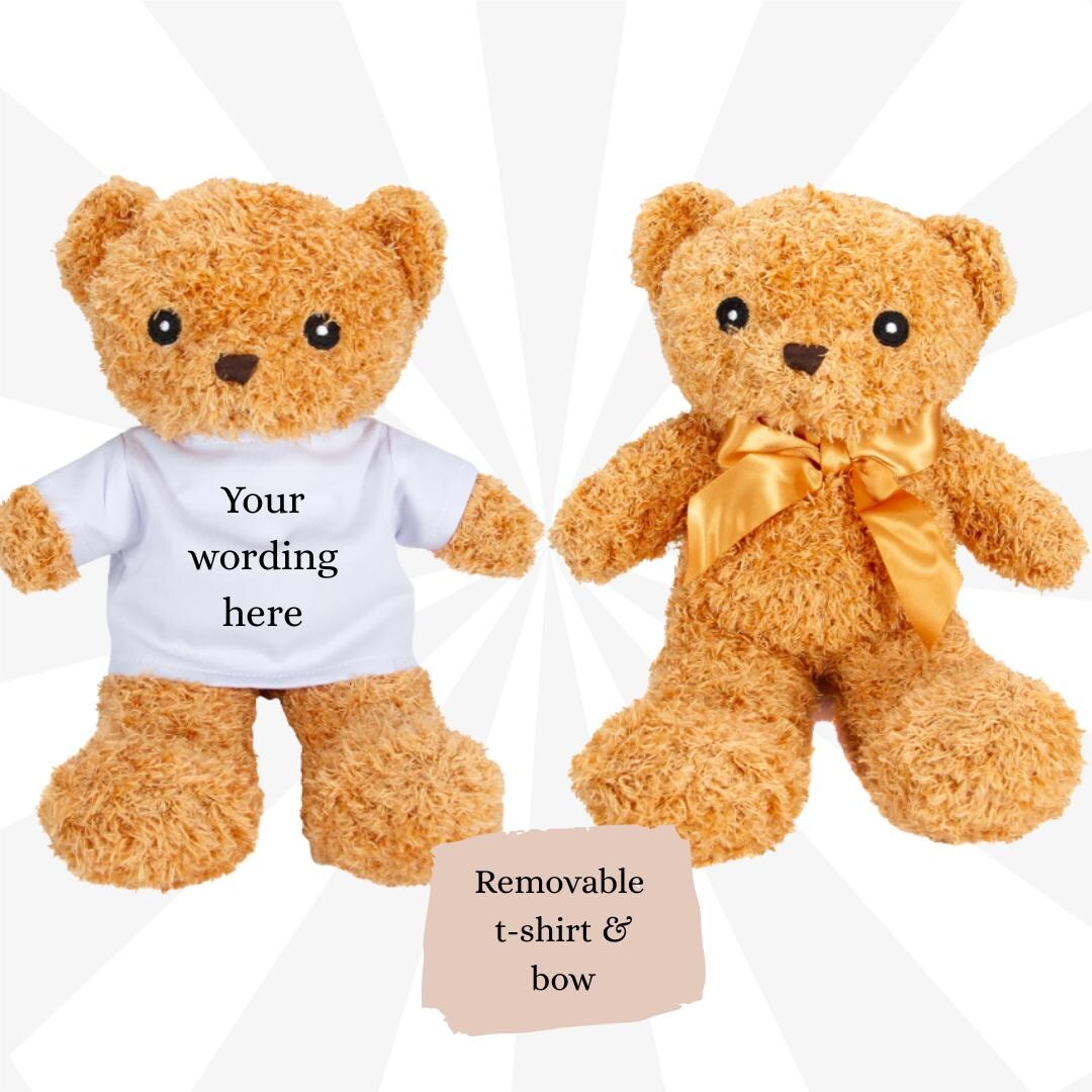 Custom Teddy Bear, Personalised Teddy Bear, Any Wording Bear, Teddy ...
