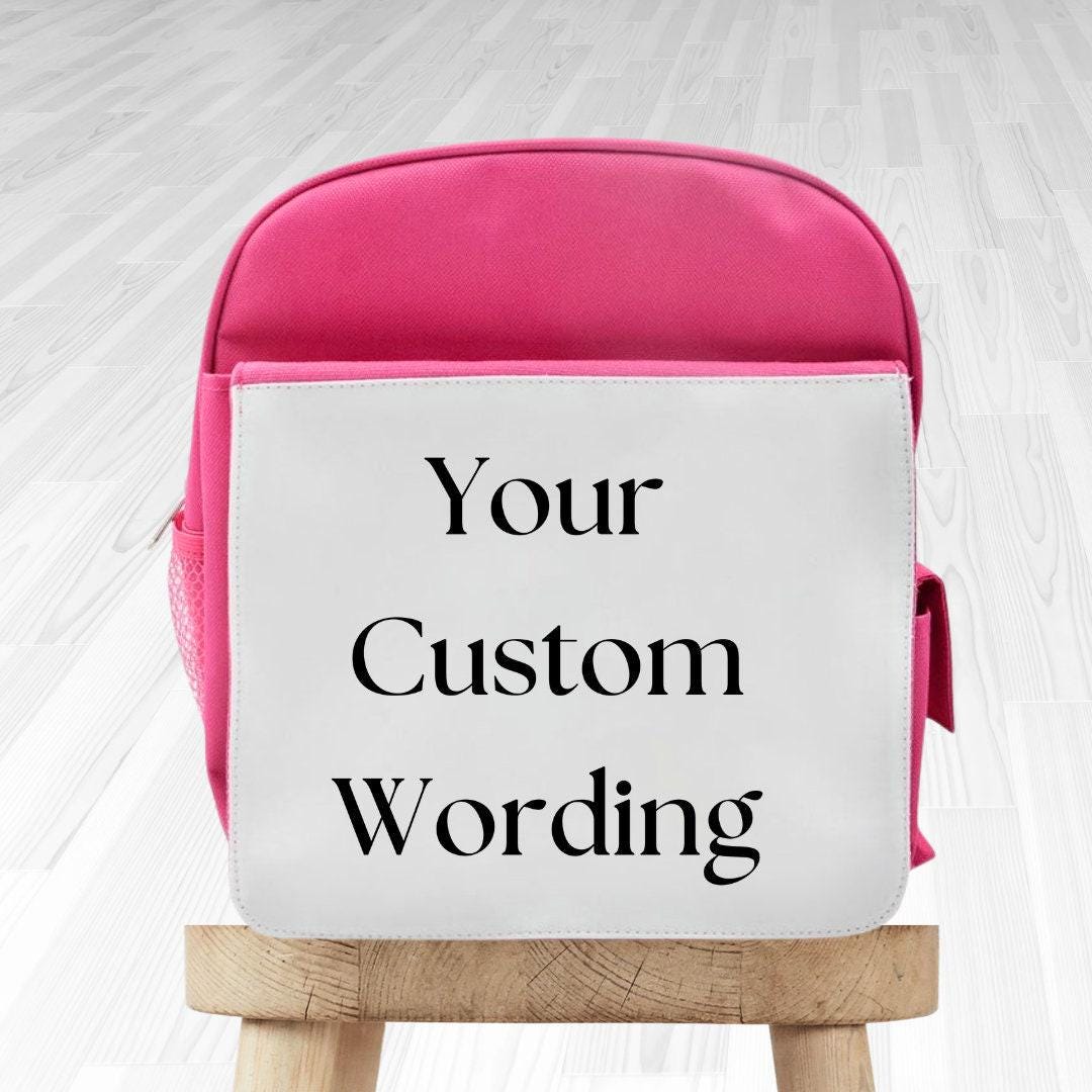 Custom Wording Backpack, Name Style Bag, Personalised Bag, School Bag ...