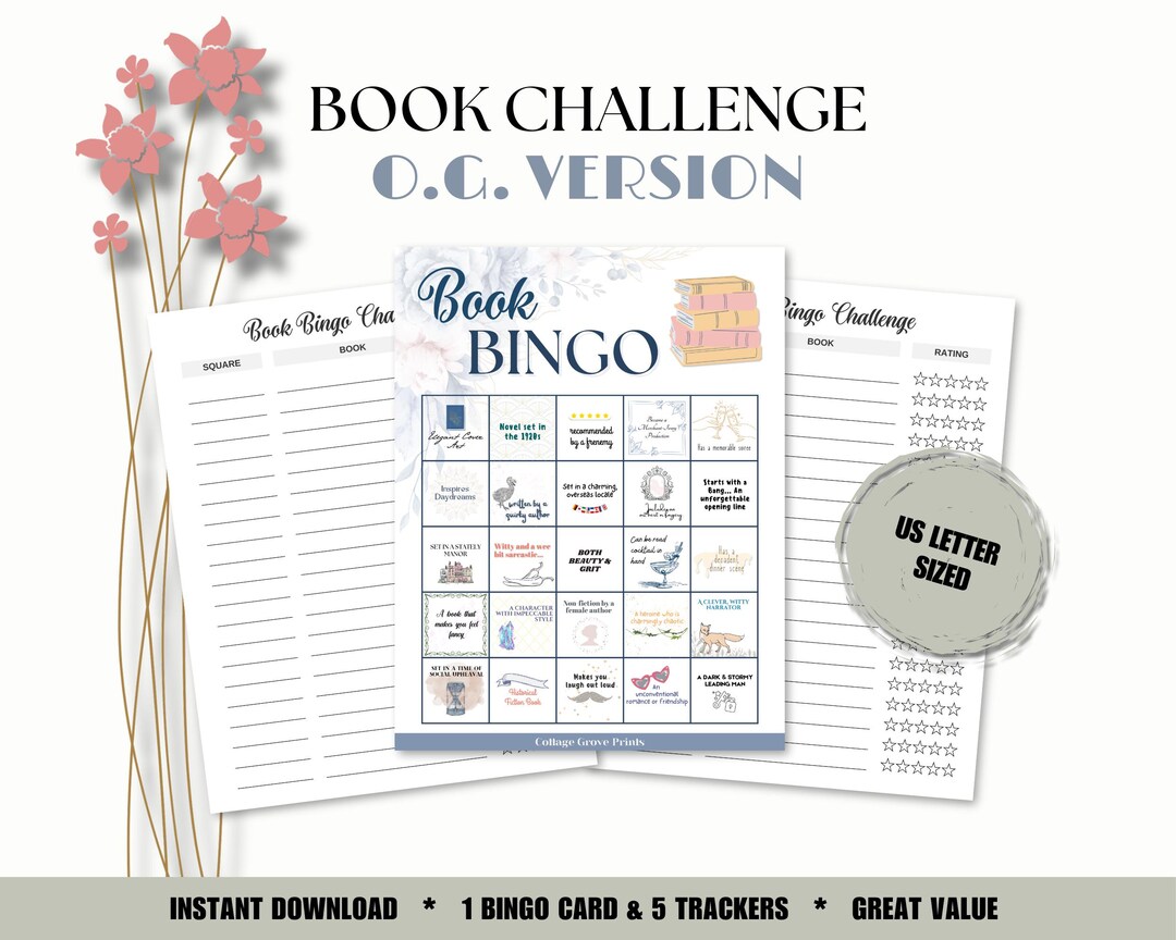Book Bingo, Printable Book Tracker, Book Club Game, Book Bingo ...