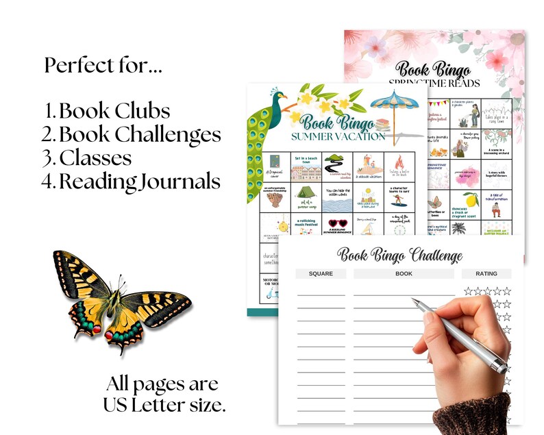 Book Bingo Mega Pack, Printable Tracker, Seasonal, Multi-genre Book ...