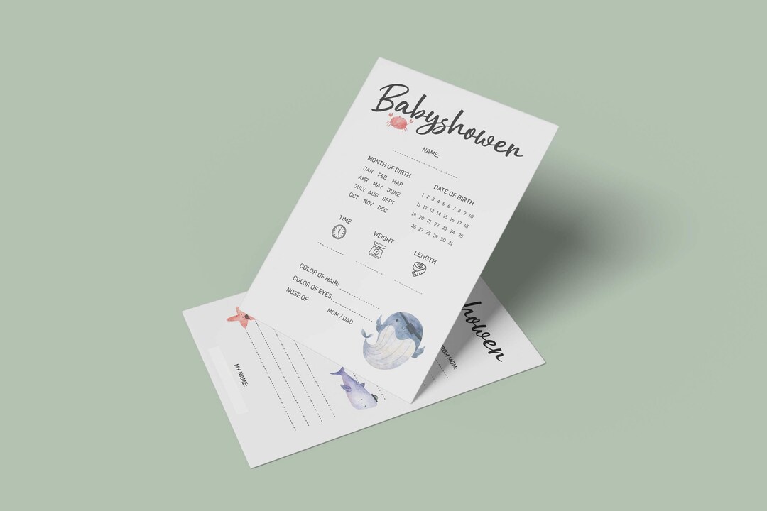 Babyshower Fill-in Card - Fun Fill-in Card for Babyshower - Printable ...