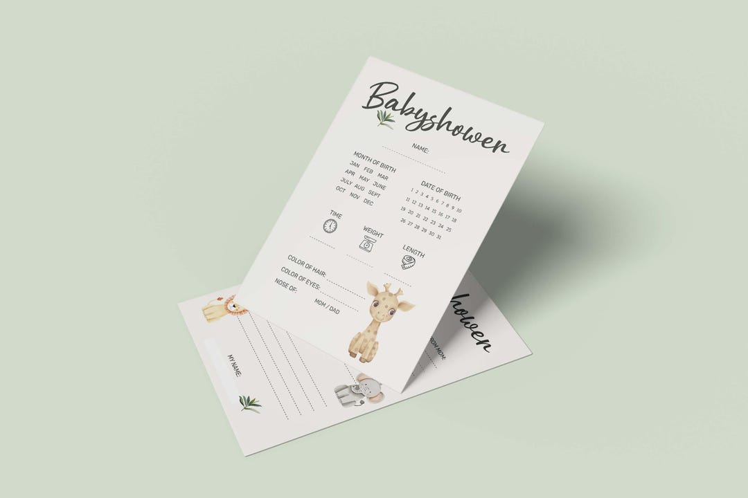 Babyshower Fill-in Card - Fun Fill-in Card for Babyshower - Printable ...