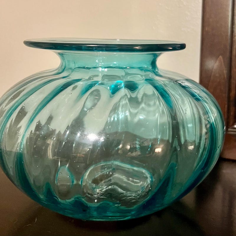 Teal Flower Vase - Etsy