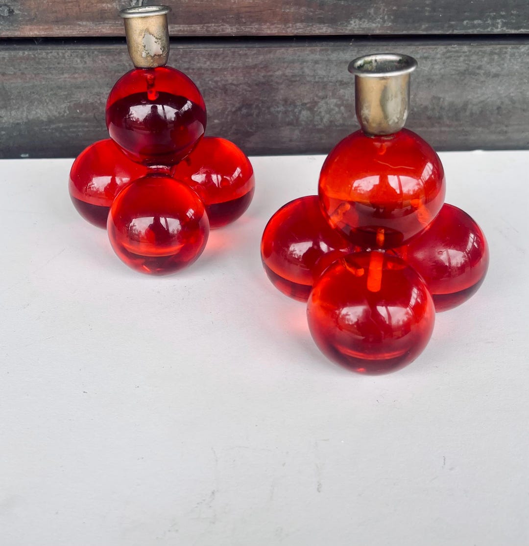 Mid Century Modern Red Lucite Mcm Vintage. Red Cranberry ACRYLIC LUCITE ...